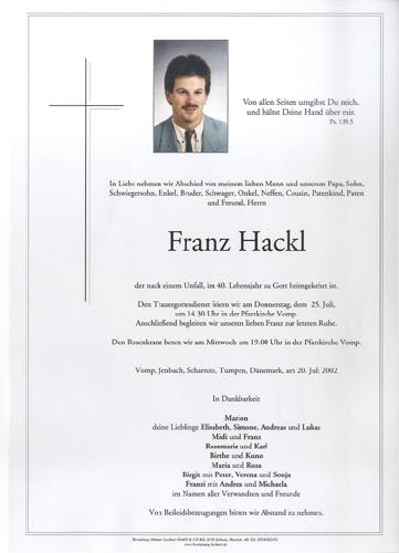 Bestattung Othmar Lechner - Schwaz - Jenbach - Kramsach - Zillertal