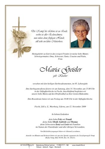 Bestattung Othmar Lechner - Schwaz - Jenbach - Kramsach - Zillertal